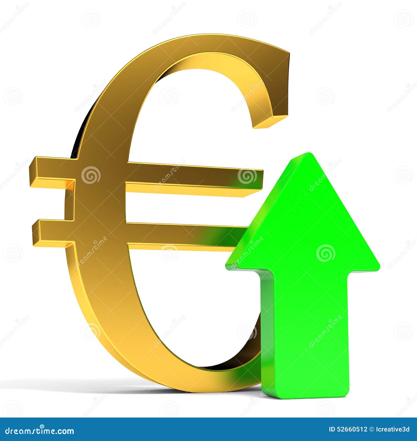 Euro rising arrow. stock illustration. Illustration of currency - 52660512