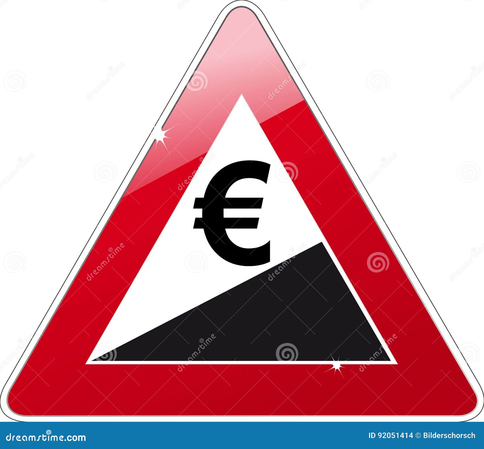 Euro rising sign stock vector. Illustration of prosperity - 92051414