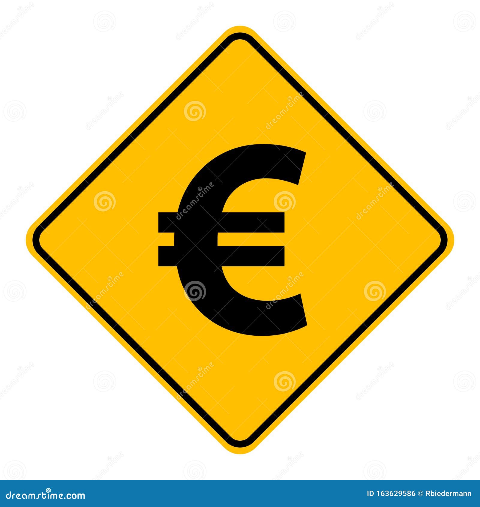 Euro and road sign stock vector. Illustration of road - 163629586