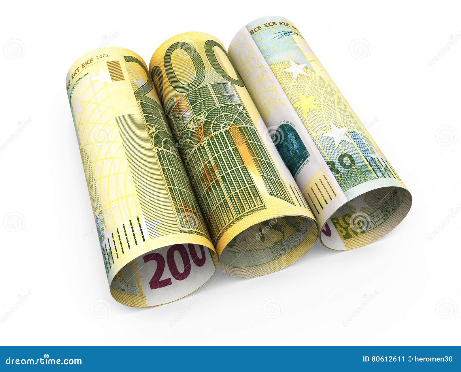 200 euro roll banknotes stock illustration. Illustration of bill - 80612611