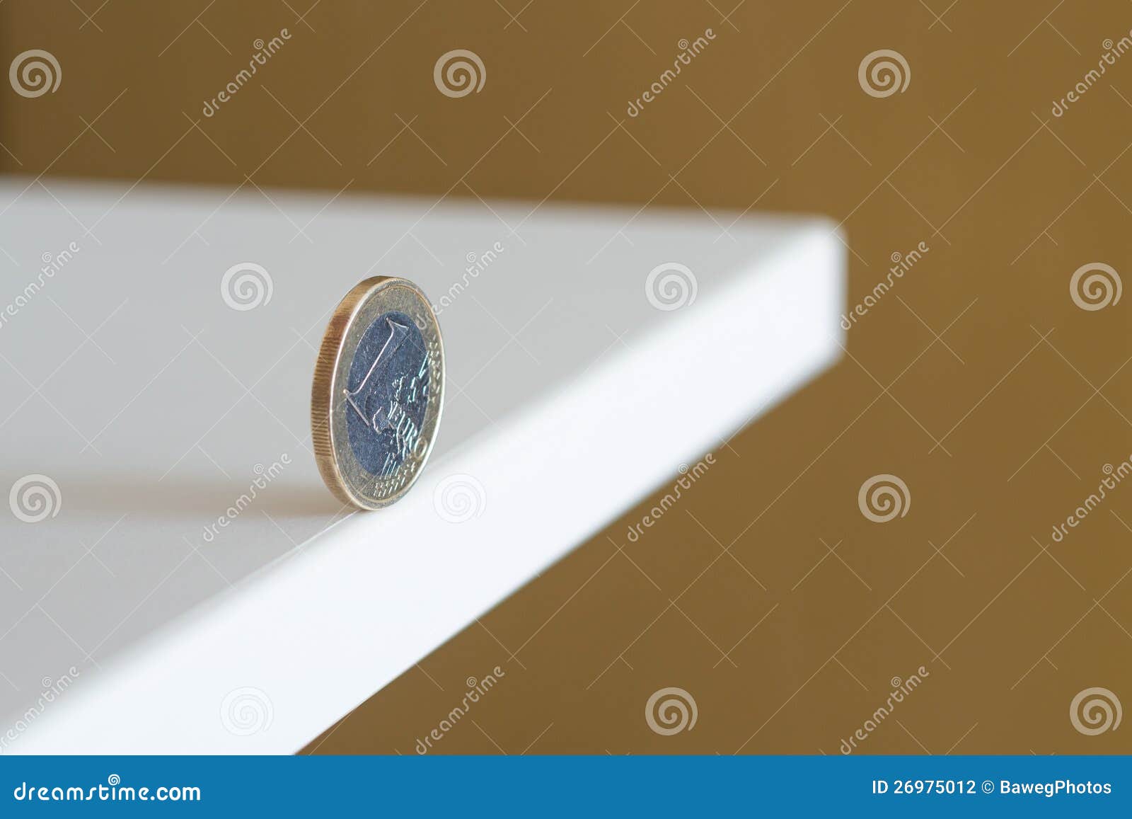 Euro Rolls Along the Edge of the Table Stock Photo - Image of euro ...