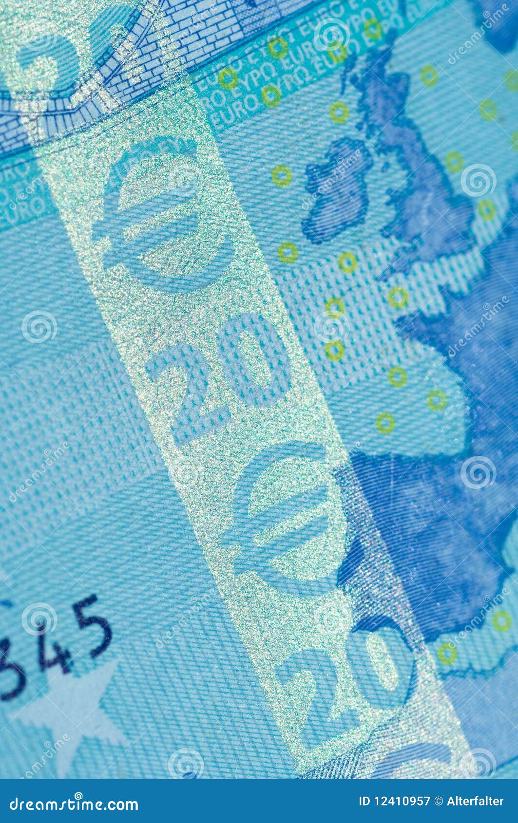 Euro security features stock image. Image of cash, money - 12410957