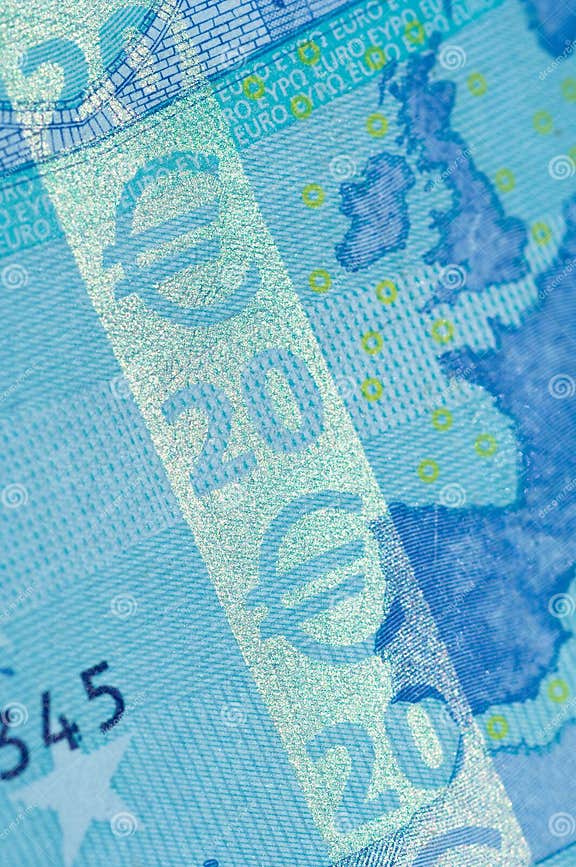 Euro security features stock image. Image of cash, money - 12410957