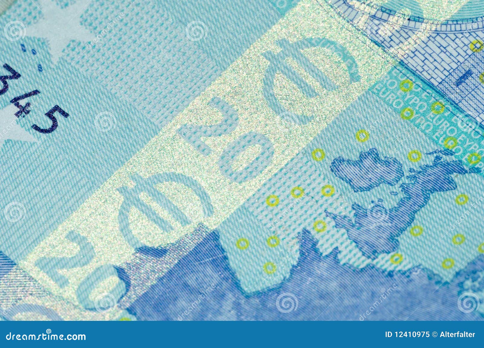 Euro security features stock image. Image of euro, money - 12410975