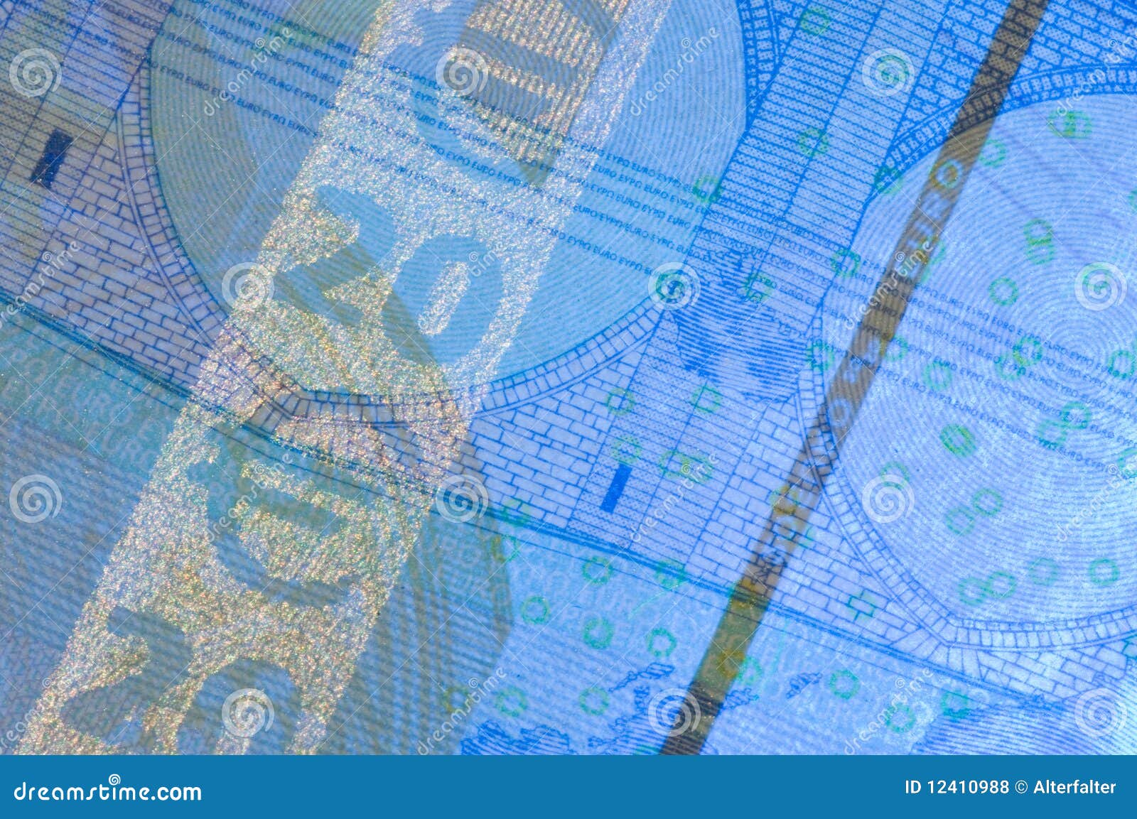 Euro security features stock photo. Image of sham, currency - 12410988