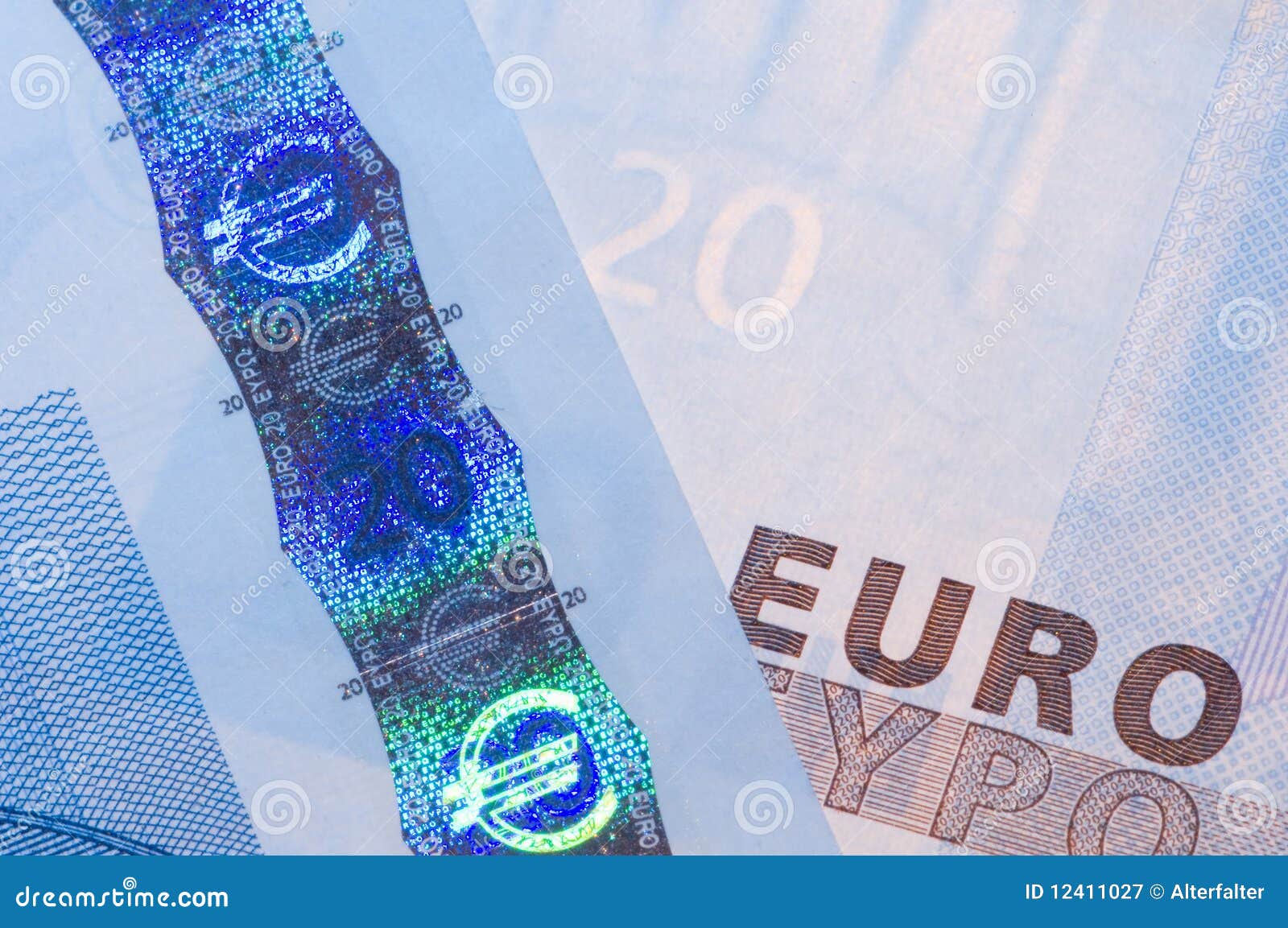 Euro security features stock image. Image of original - 12411027