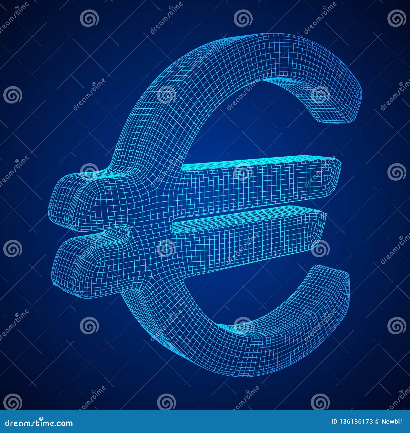 Euro sign abstract mesh stock vector. Illustration of model - 136186173
