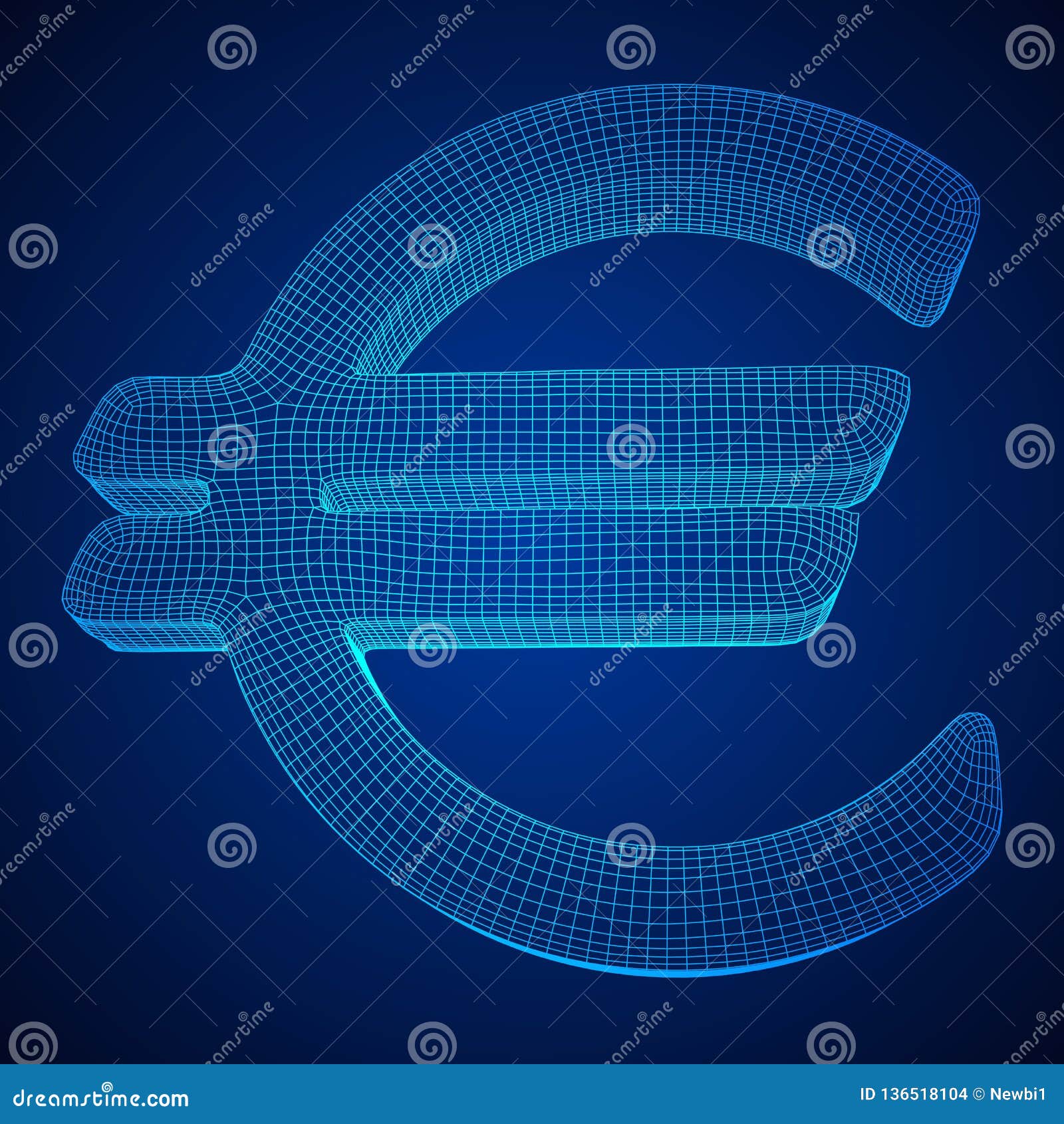 Euro sign abstract mesh stock vector. Illustration of banking - 136518104