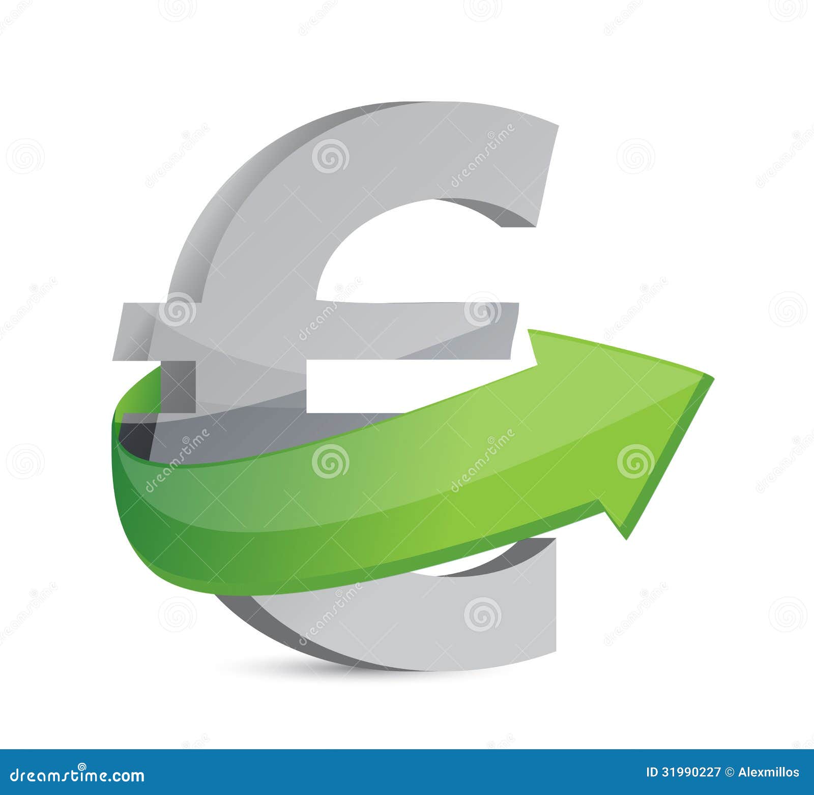 Euro Sign with Arrow. Symbolize Growth Stock Illustration ...