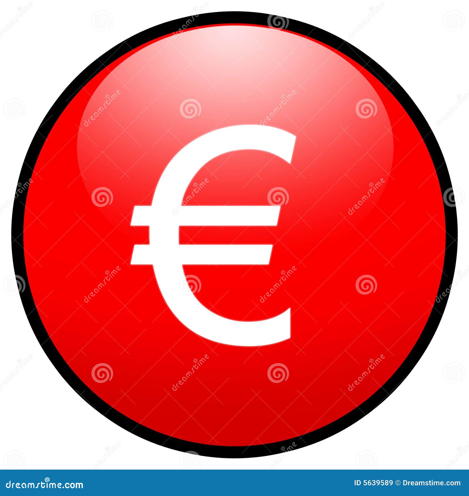 Euro Sign Button Icon (red) Stock Illustration - Illustration of ...