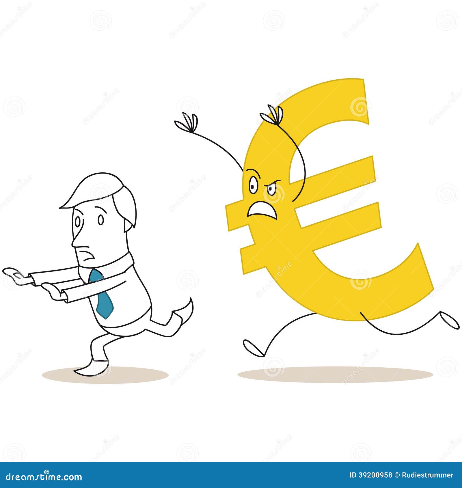 Euro Sign Chasing Scared Cartoon Businessman Stock Vector ... Euro Sign Chasing Scared Cartoon Businessman Stock Vector ...
