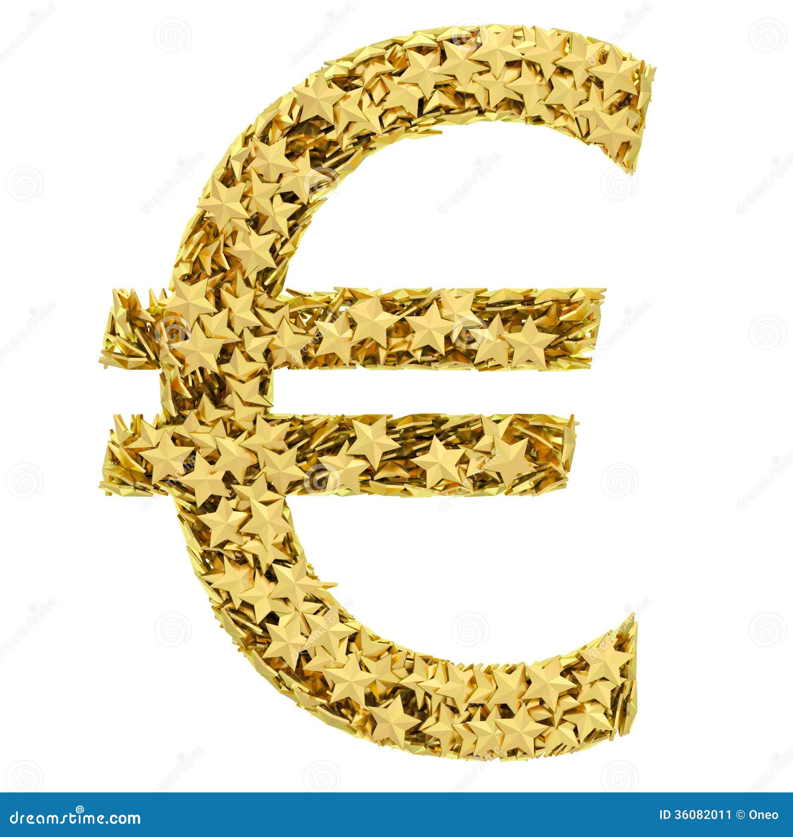 Euro Sign Composed of Golden Stars Stock Illustration - Illustration of ...