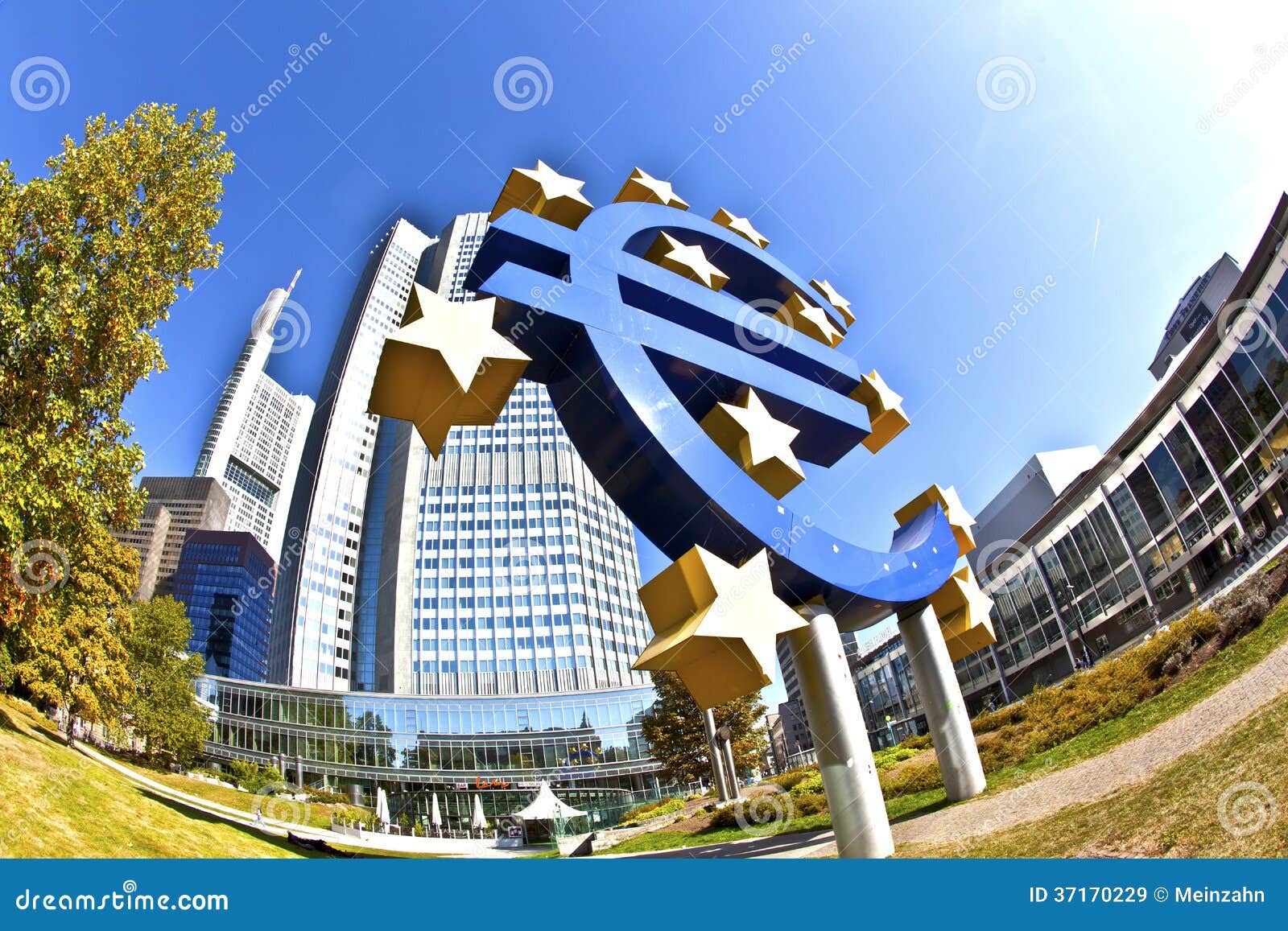 EURO Sign in Frankfurt editorial stock image. Image of headquarter ...
