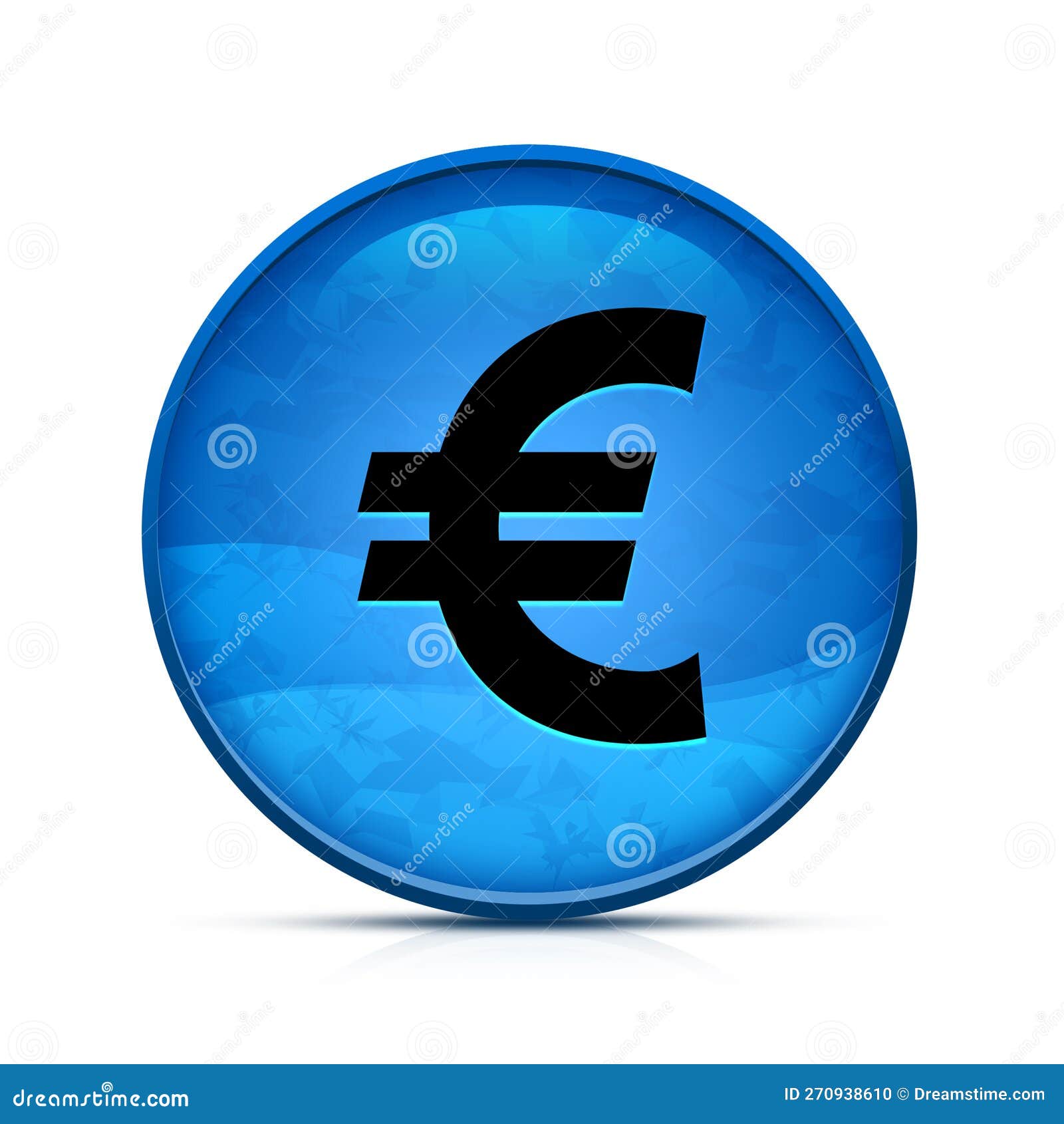 Euro Sign Icon on Classy Splash Blue Round Button Illustration Stock ...