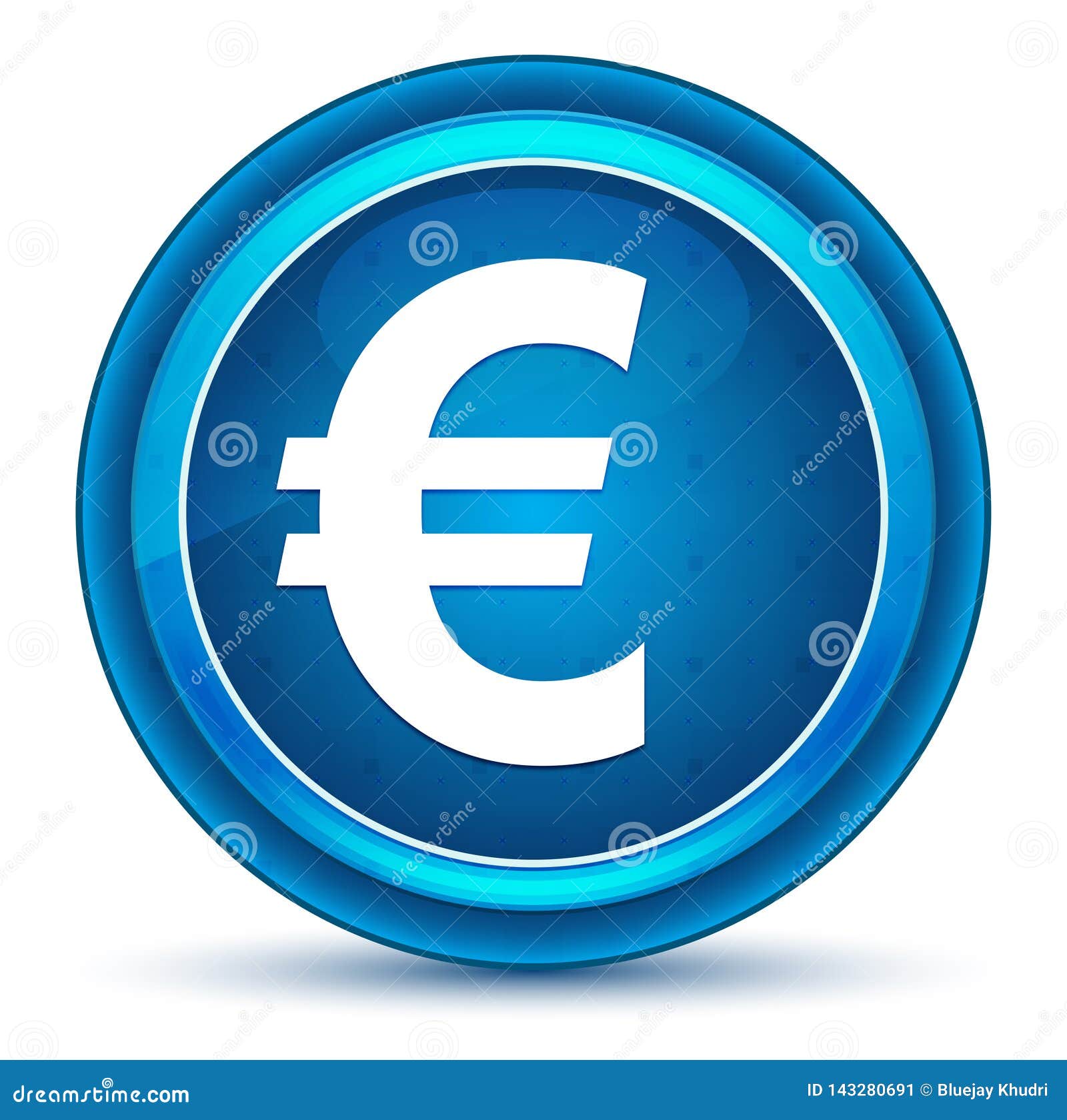 Euro Sign Icon Eyeball Blue Round Button Stock Illustration ...