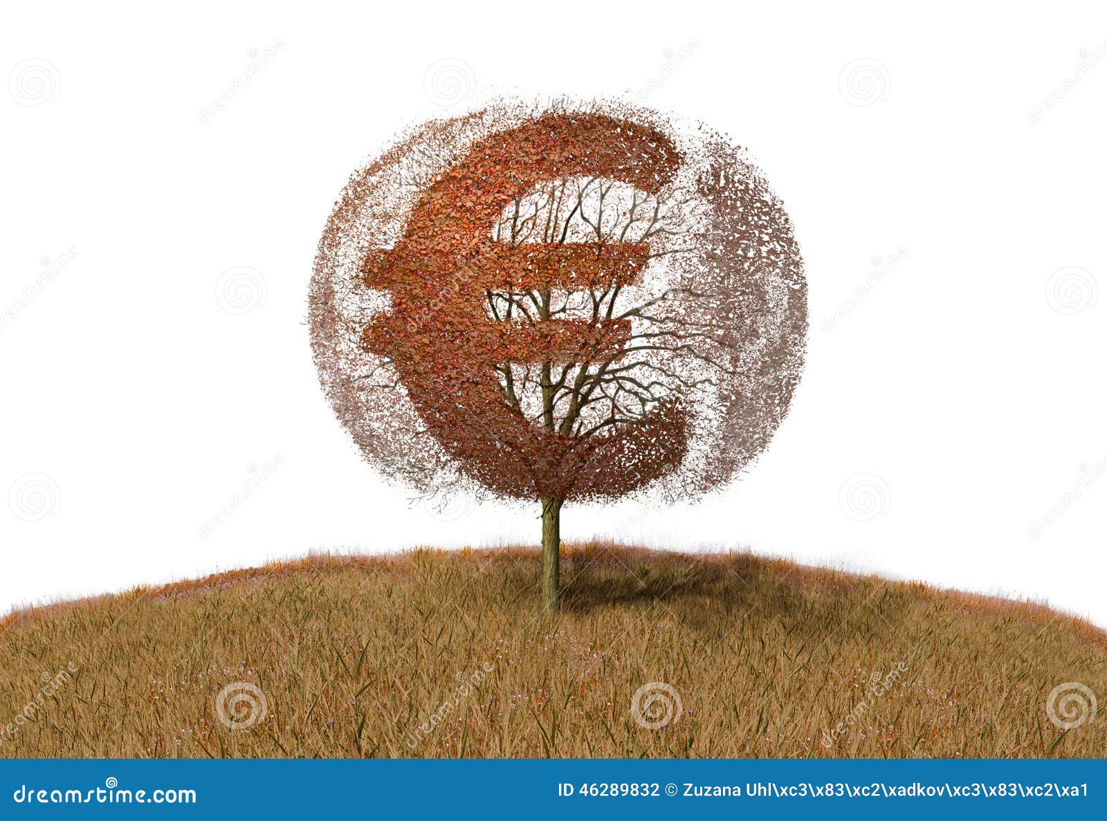 Euro sign on a tree stock illustration. Illustration of golden - 46289832