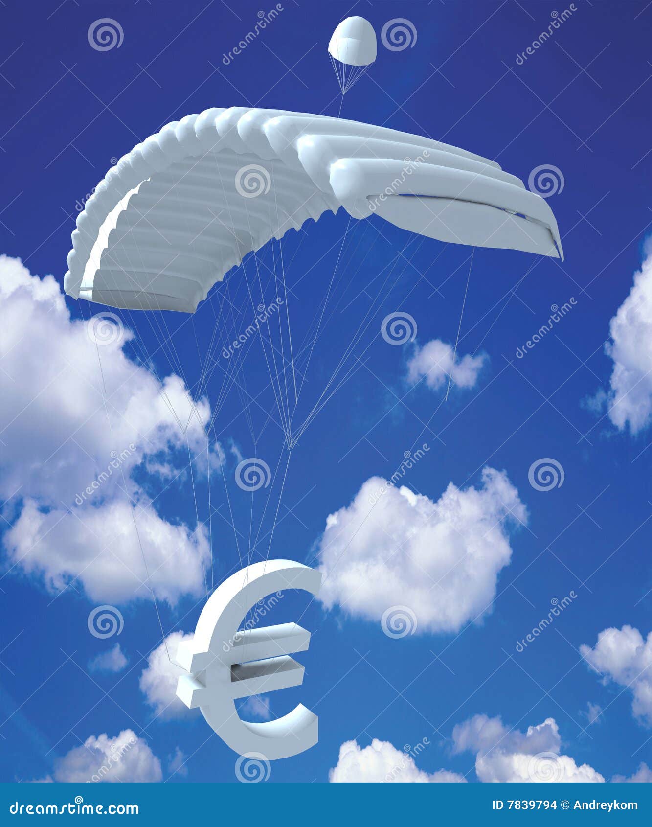 Euro Simbolo Dei Soldi in Cielo Illustrazione di Stock - Illustrazione ...