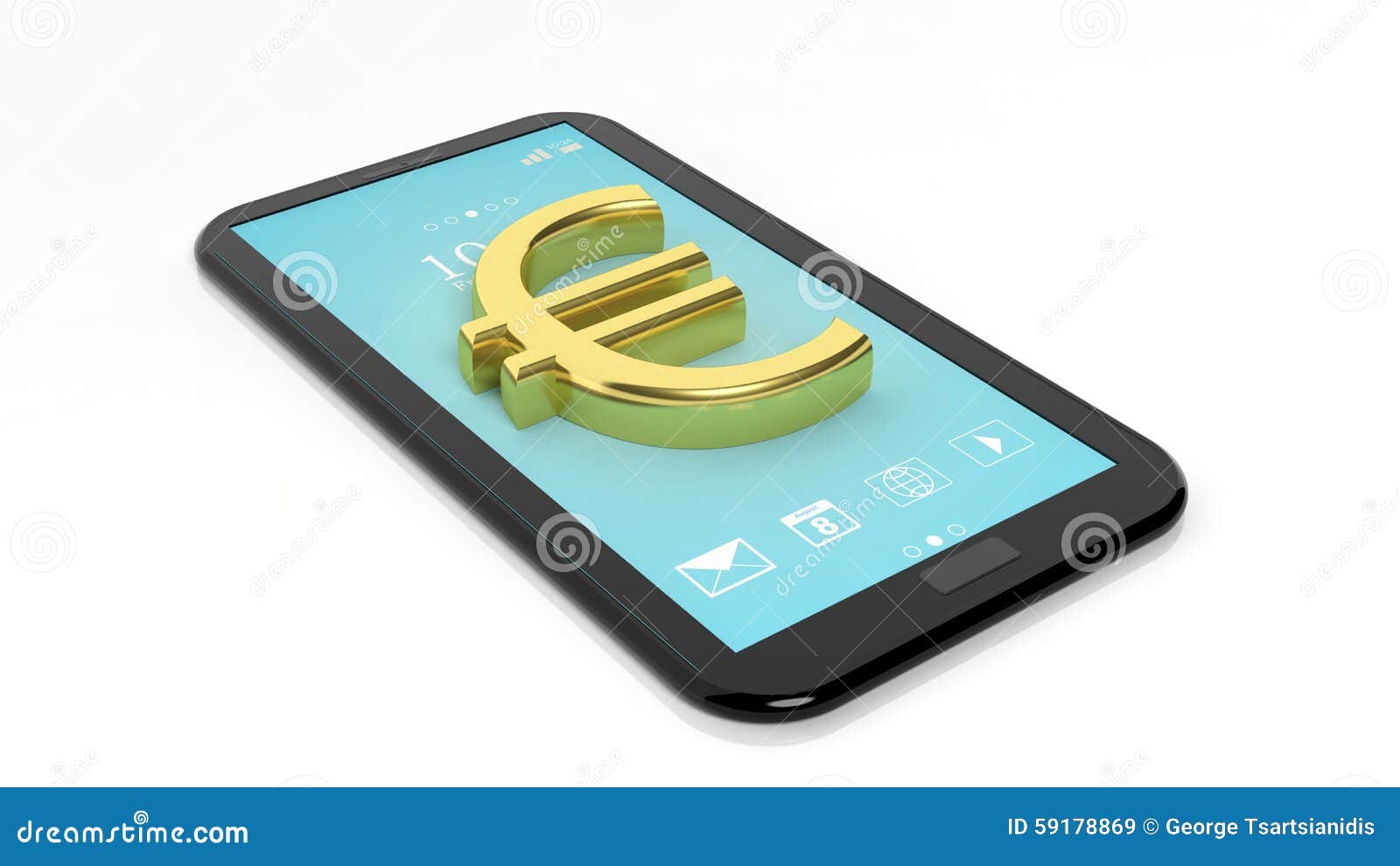 Euro Simbolo Dell'oro Sulla Compressa Illustrazione di Stock ...