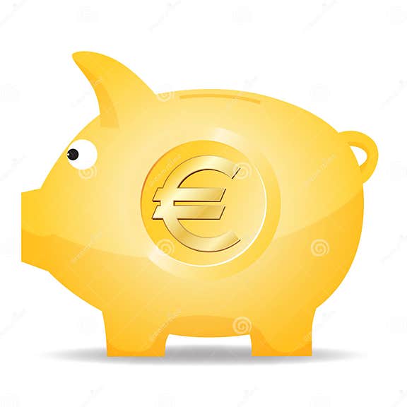 Euro Spaarvarken vector illustratie. Illustration of varkensachtig ...