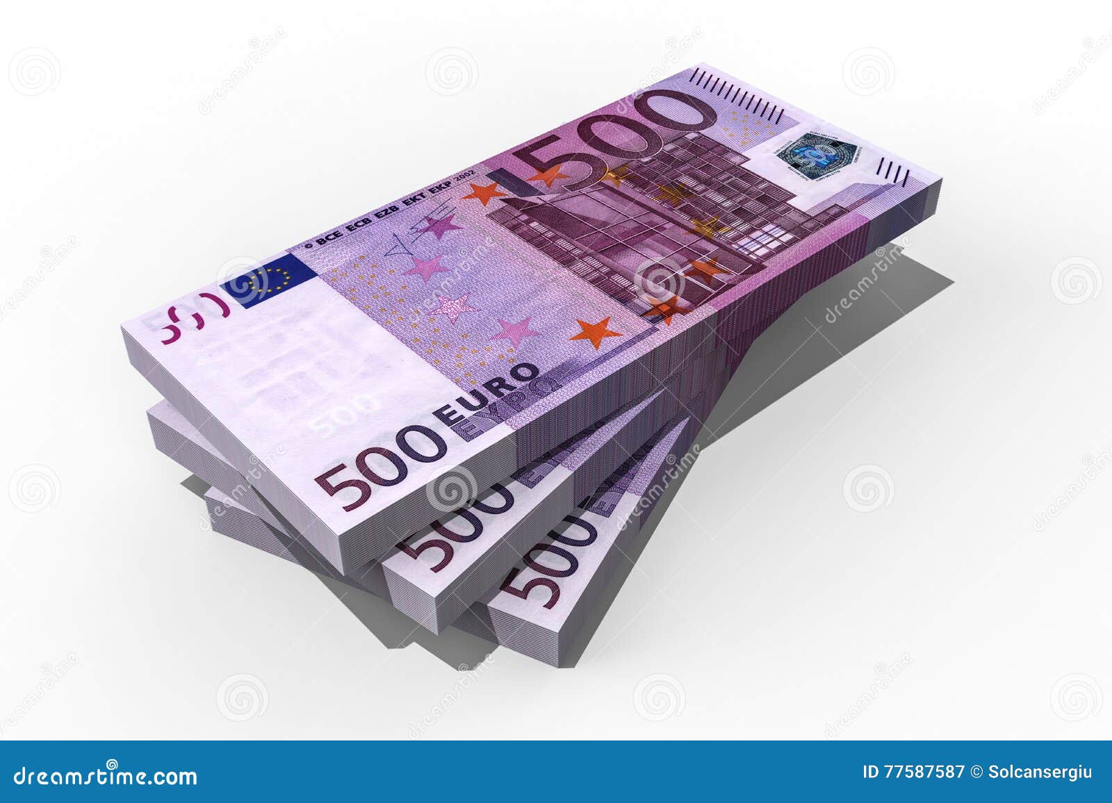 500 Euro stack stock illustration. Illustration of note - 77587587