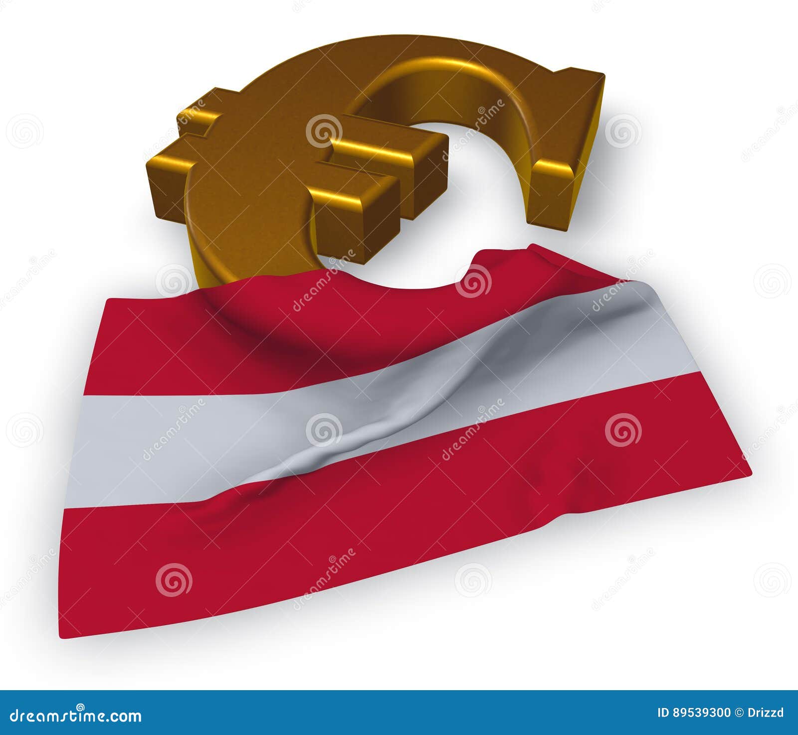 Euro Symbol and Austrian Flag Stock Illustration - Illustration of ...