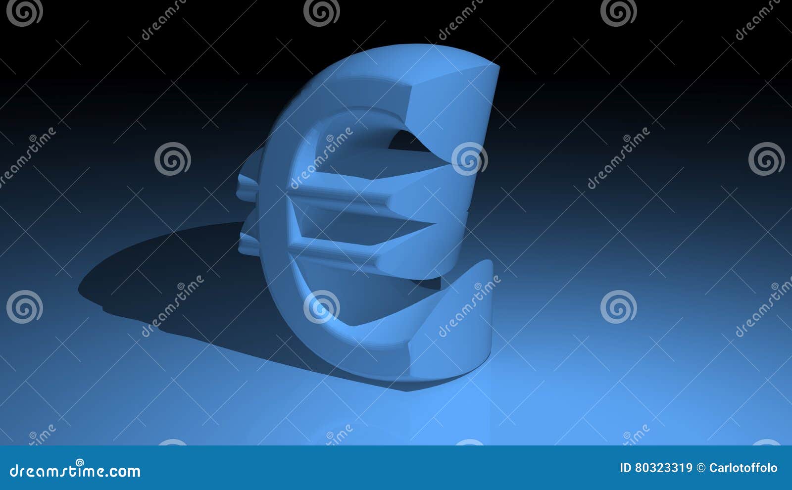 Euro symbol in blue stock illustration. Illustration of answer - 80323319