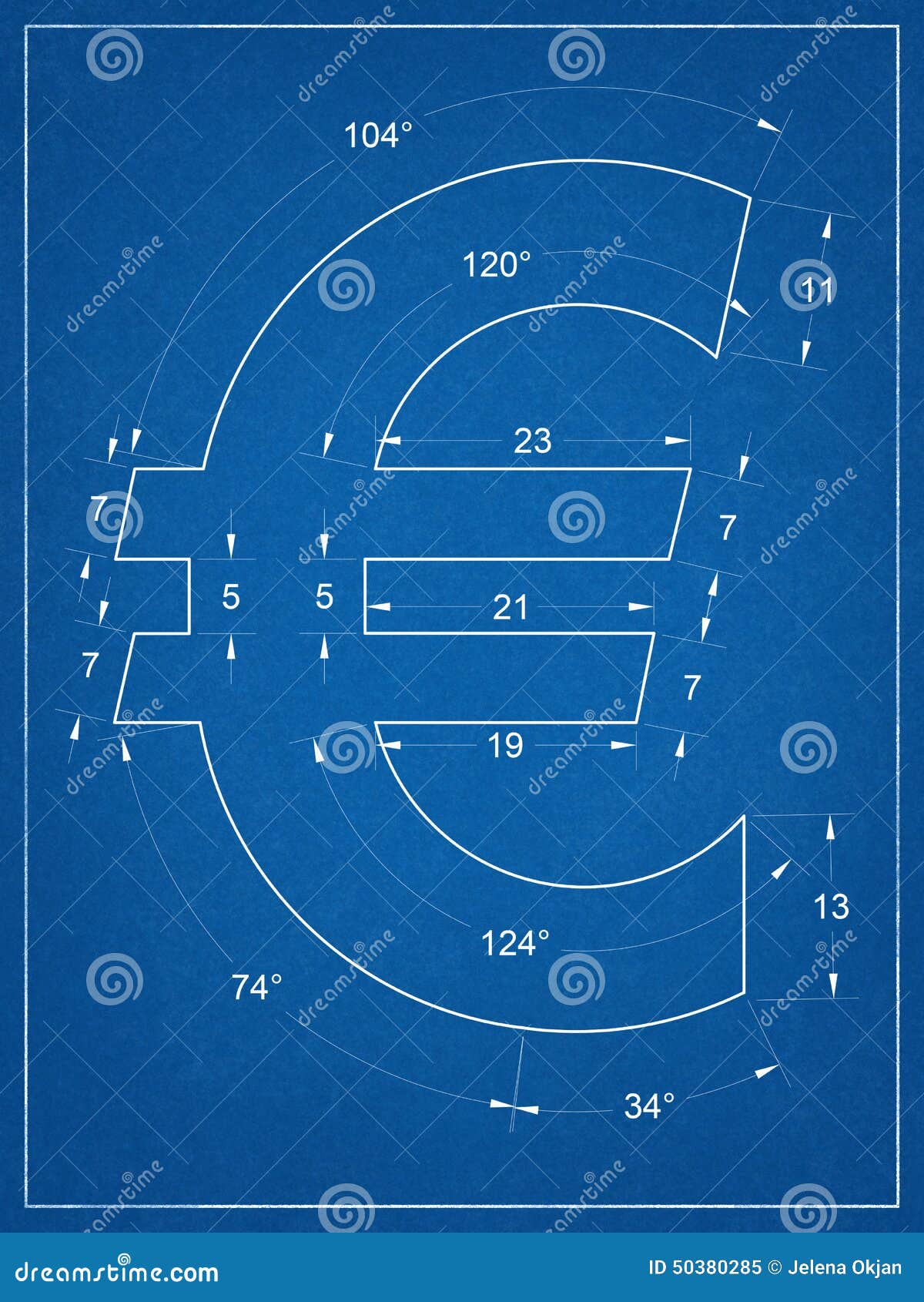 Euro symbol blueprint stock illustration. Illustration of european ...