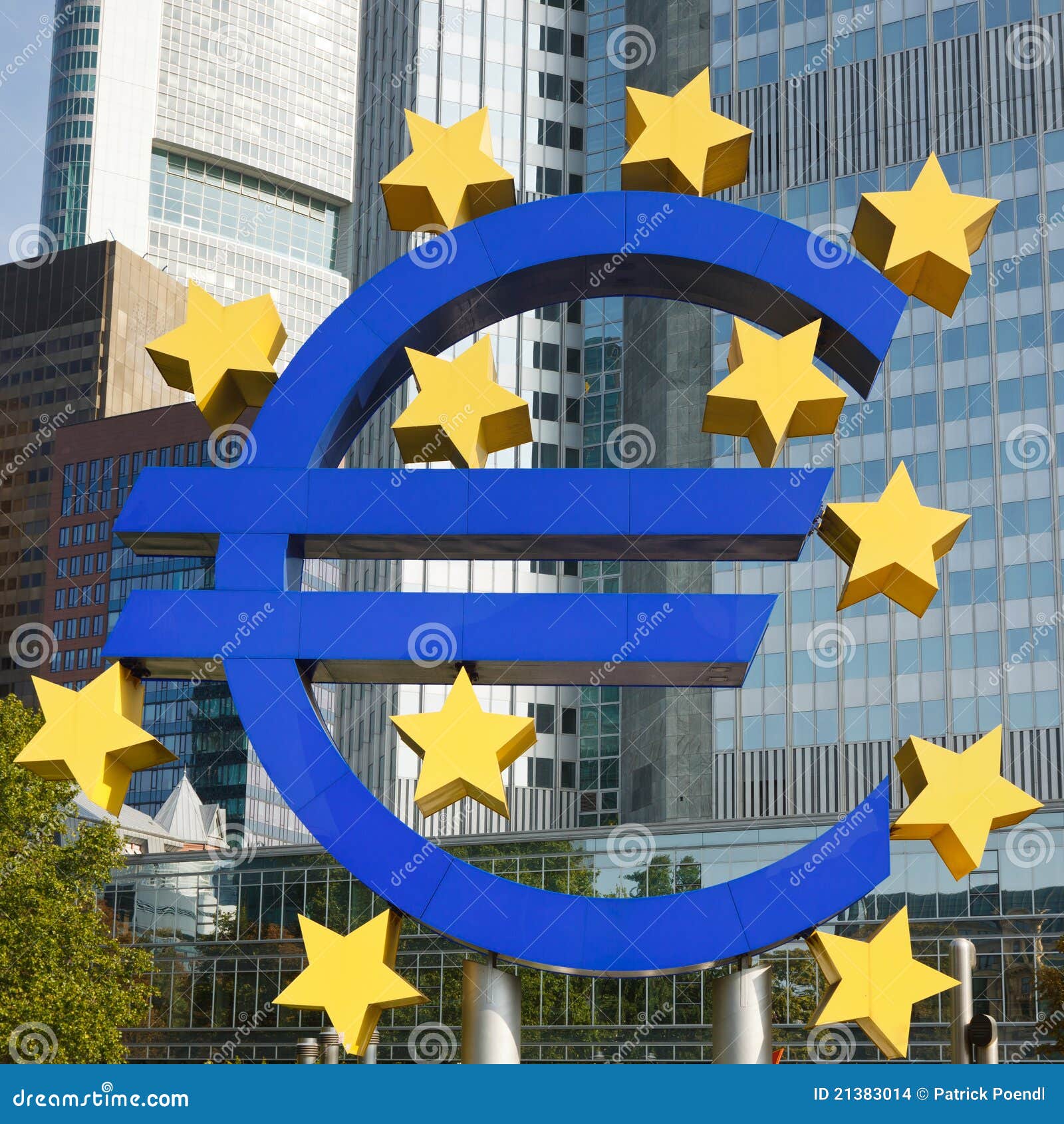 Euro Symbol at the ECB in Frankfurt Stock Photo - Image of financial ...