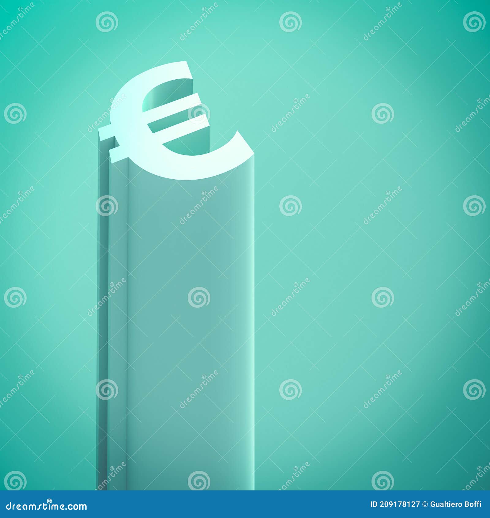 Euro Symbol Extruded Turquoise Green Colors Stock Illustration ...