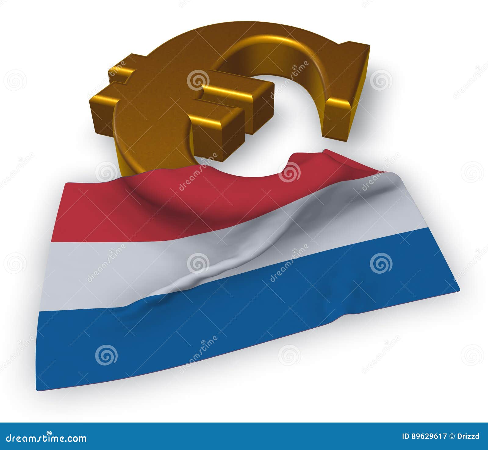 Euro Symbol and Flag and Flag of the Netherlands Stock Illustration ...
