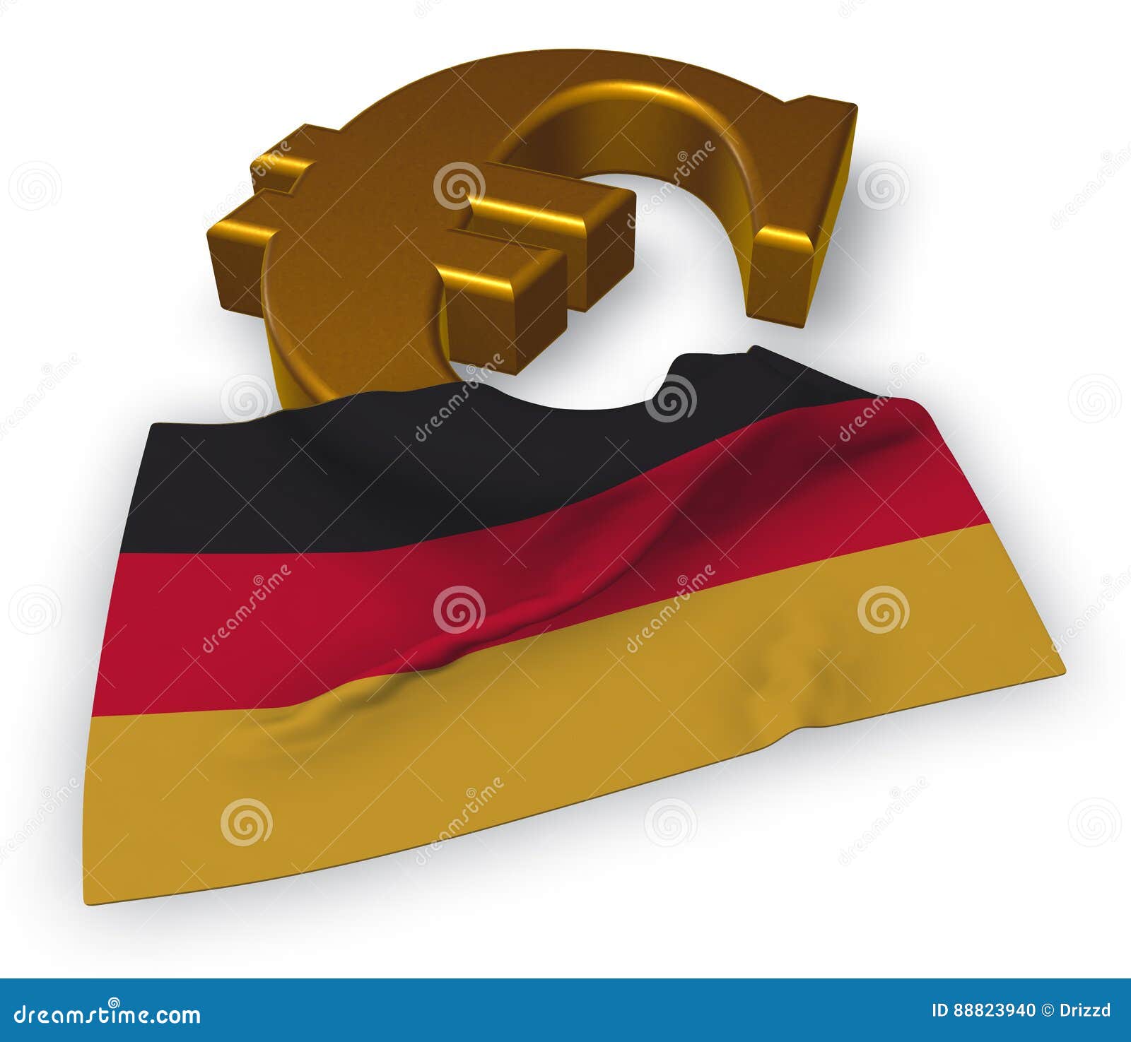Euro Symbol and German Flag Stock Illustration - Illustration of ...