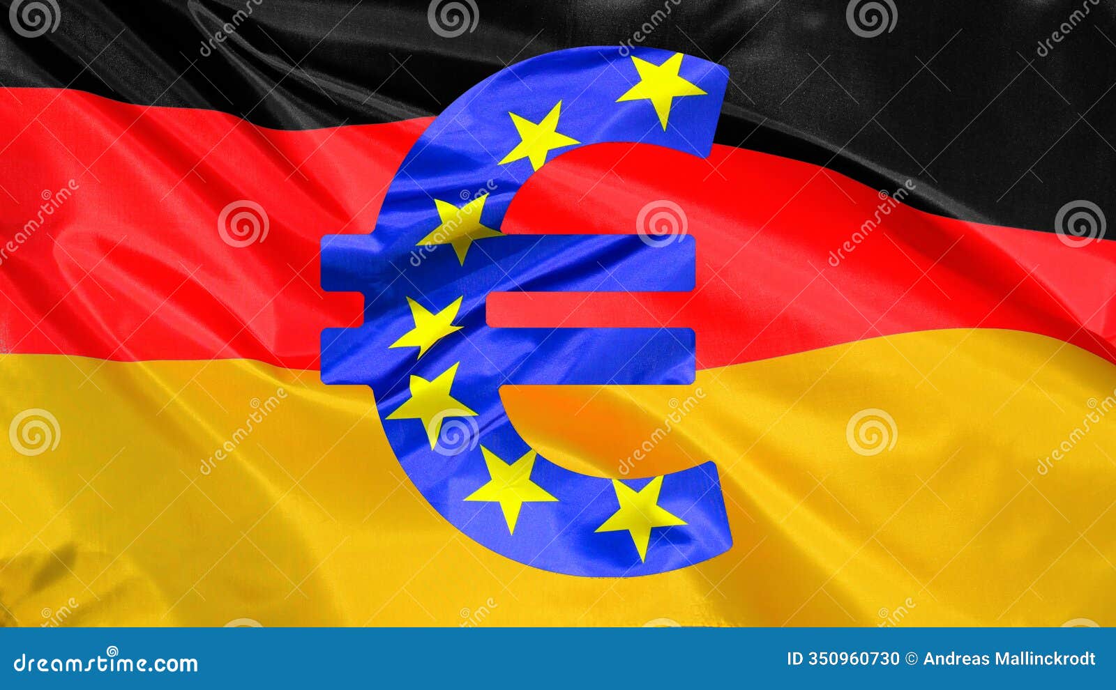 The Euro Symbol on German National Flag Stock Photo - Image of germany ...