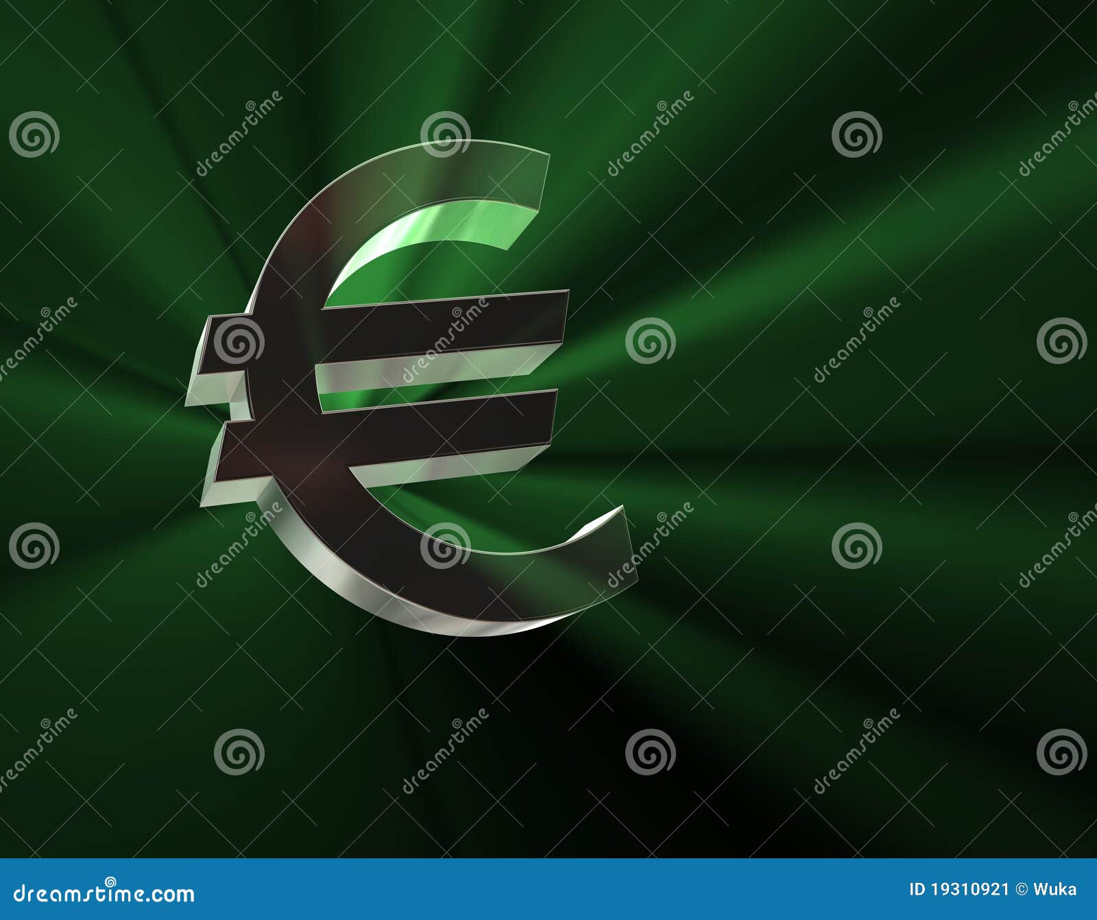 Euro Symbol in Green Lights Stock Illustration - Illustration of ...