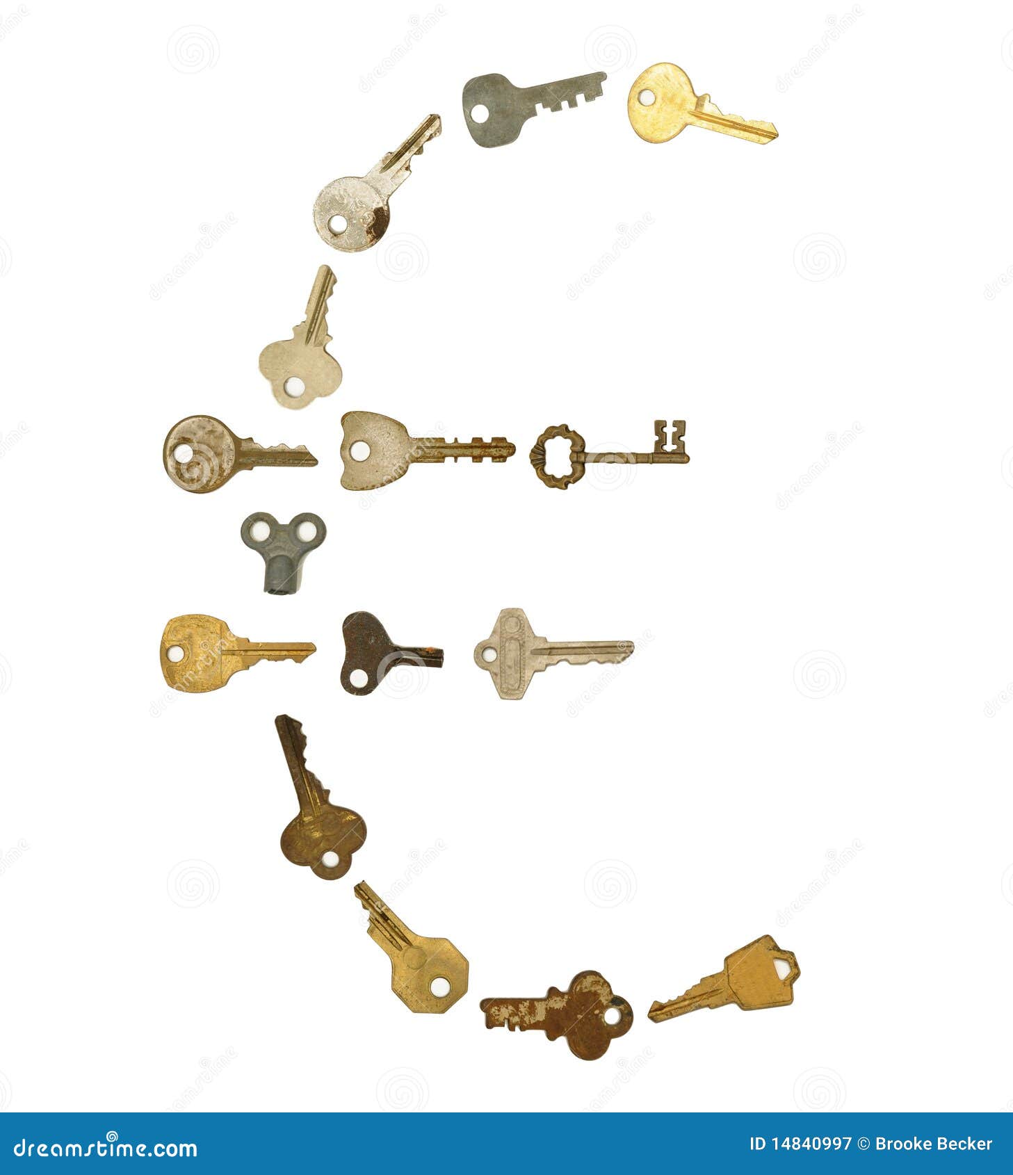 Euro Symbol in Old Keys stock image. Image of white, financial - 14840997