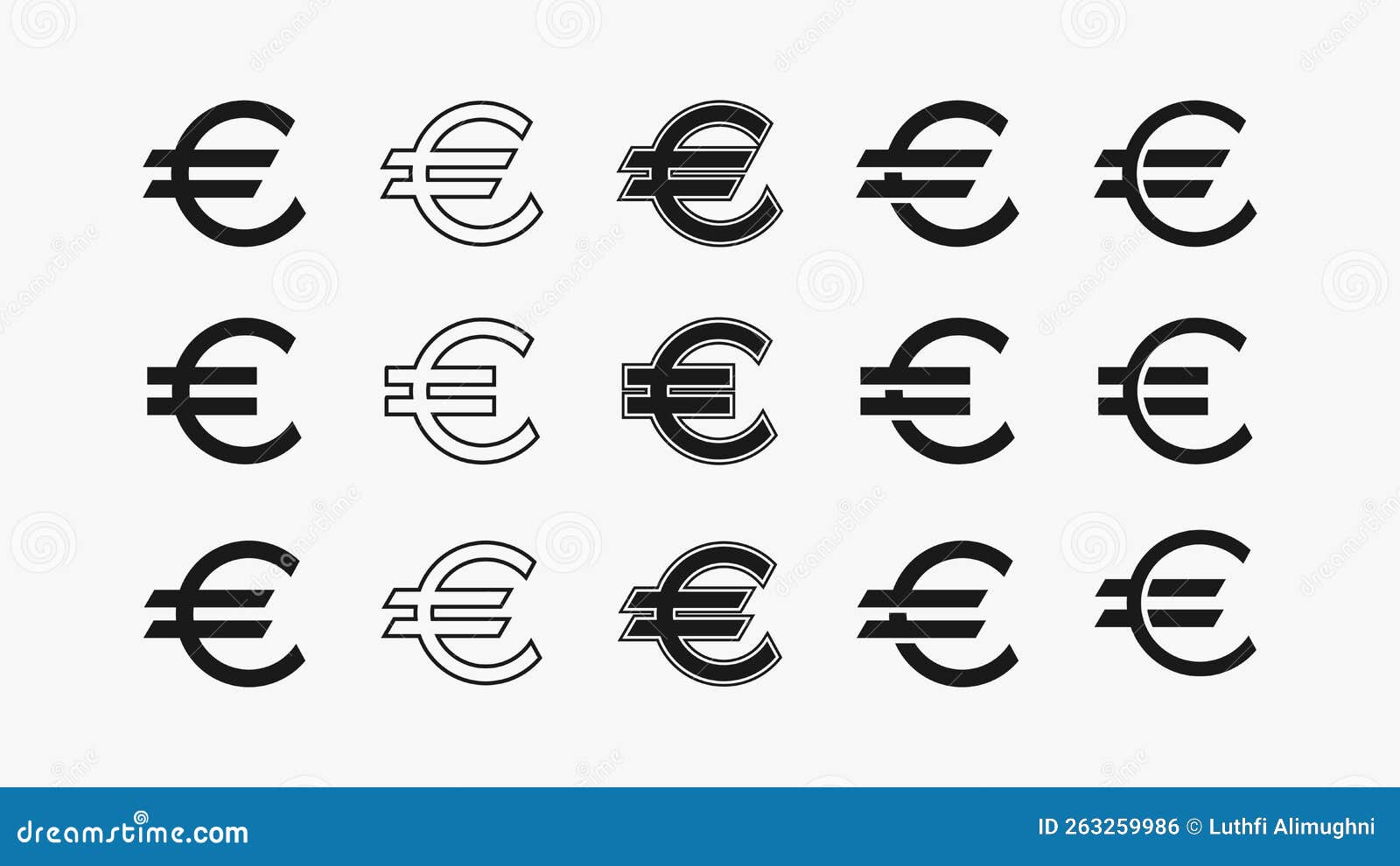 Euro Symbol Set on White Background Vector Stock Stock Vector ...