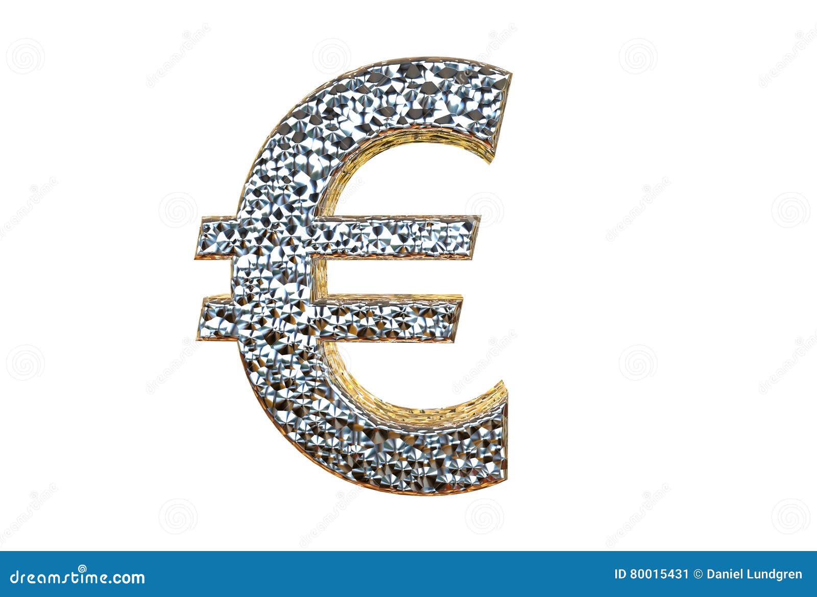 Euro Symbol in Silver Coating 3d Rendering Isolated on a White Stock ...