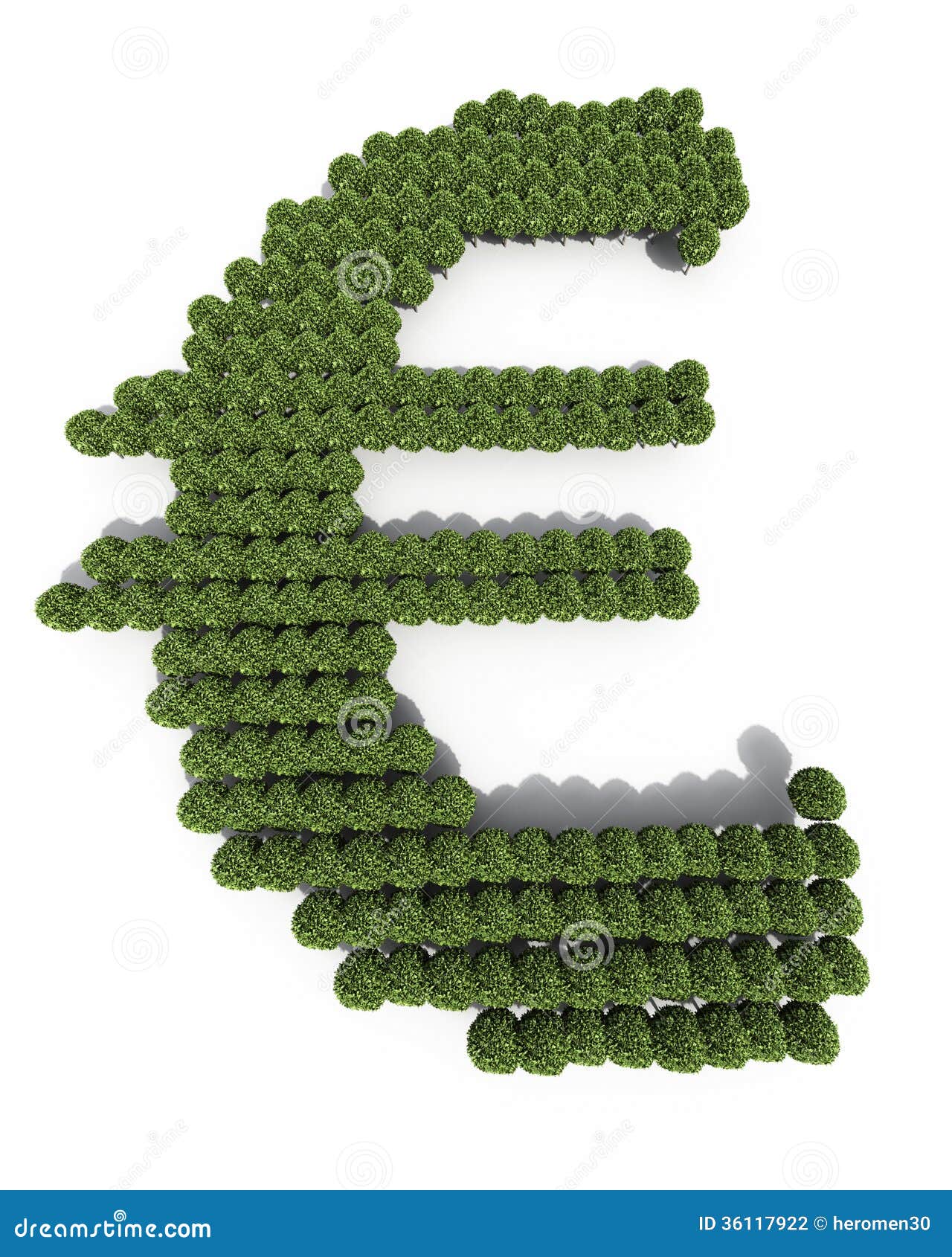 Euro symbol tree shapes stock illustration. Illustration of freshness ...