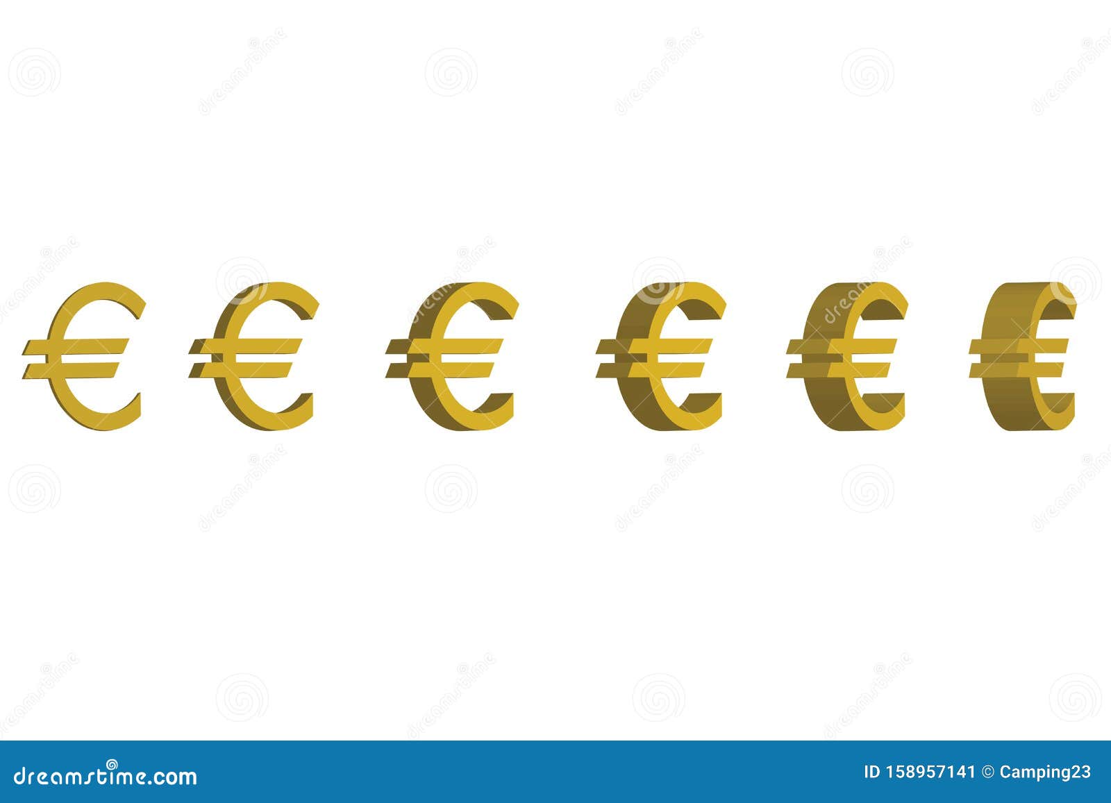 Euro Symbol - Turning Sequence Stock Illustration - Illustration of ...