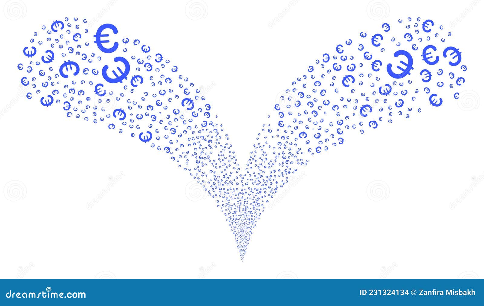 Euro Symbol Double Firework Explosion Stock Vector - Illustration of ...