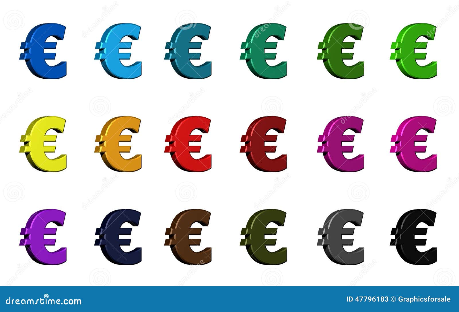 Euro Symbol - Various Colors Stock Illustration - Illustration of ...