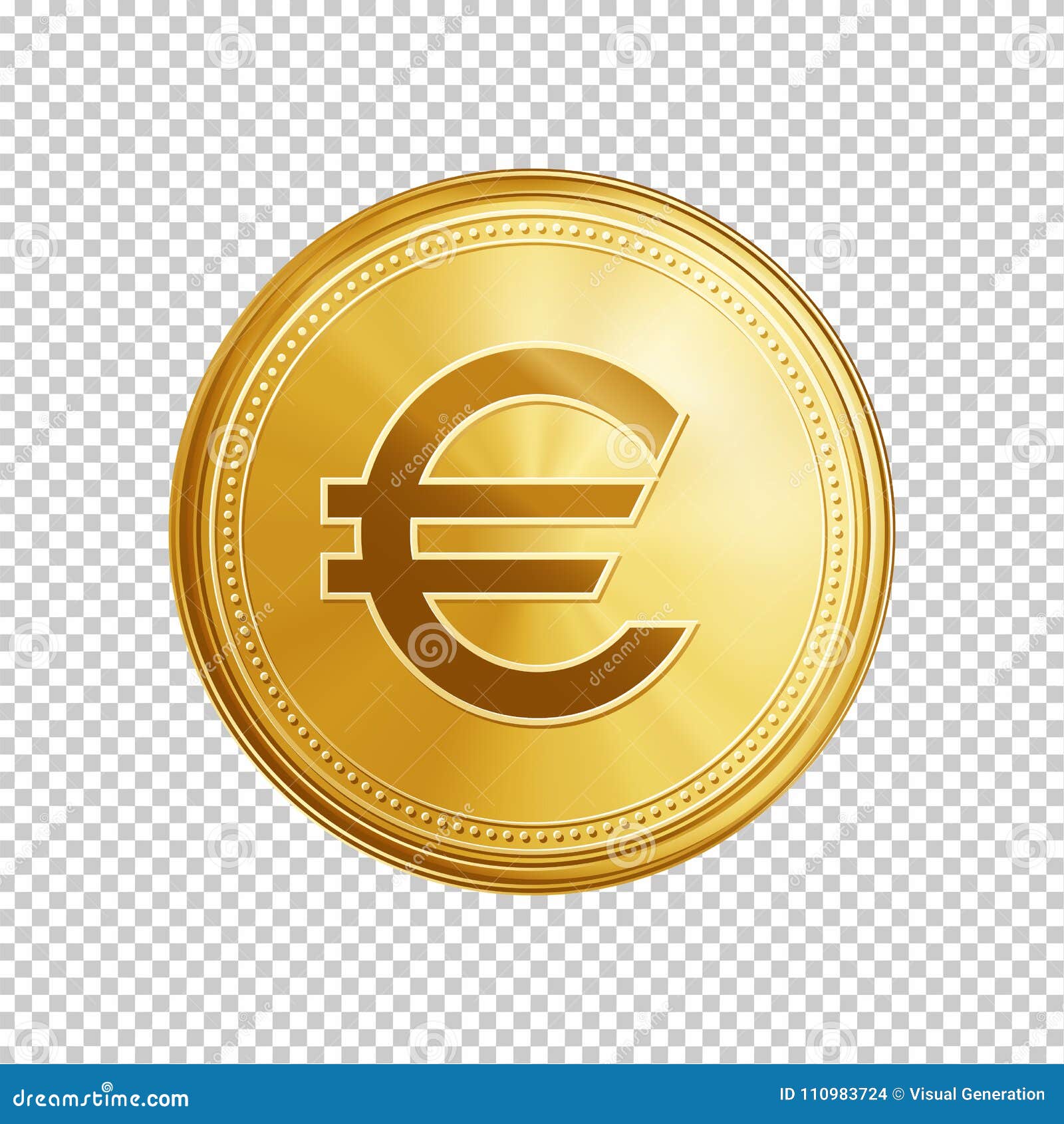 Euro Symbole D'or De Pièce De Monnaie Illustration de Vecteur ...