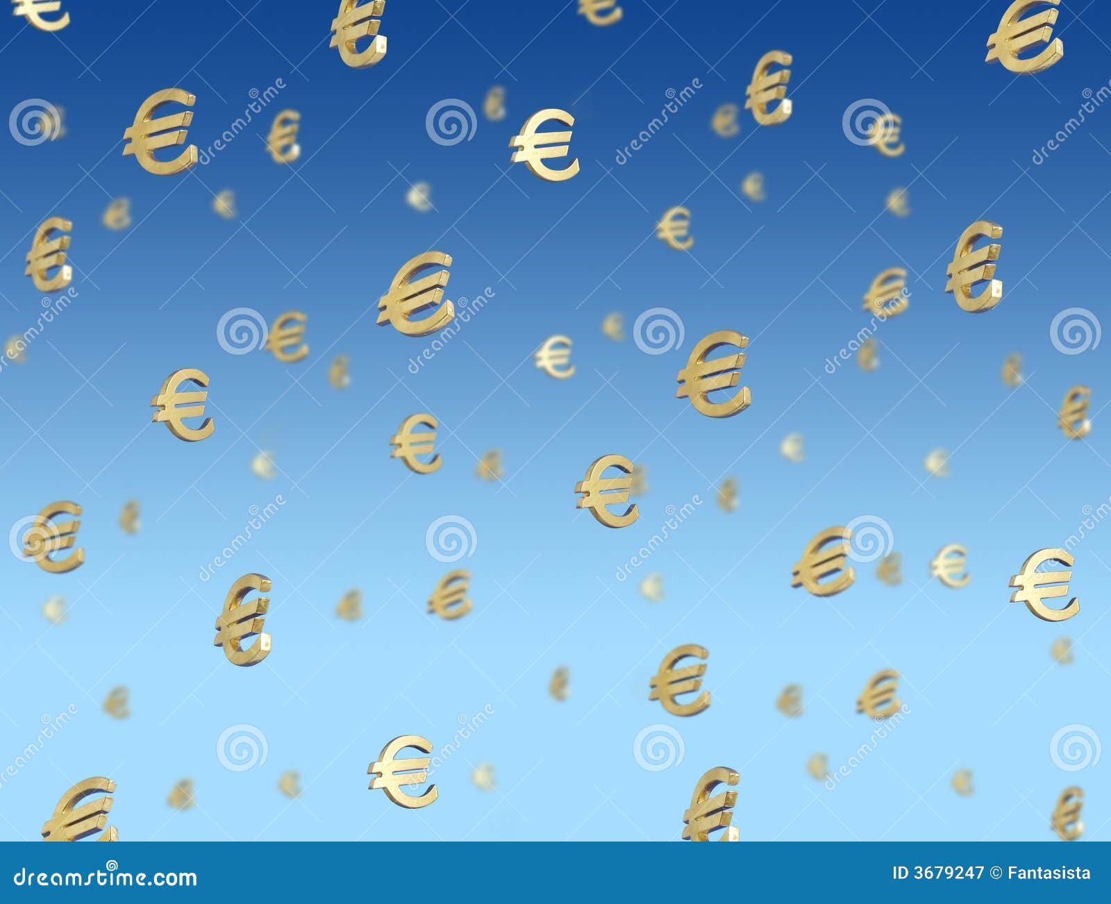 Euro Symbols Falling from Sky Stock Illustration - Illustration of ...