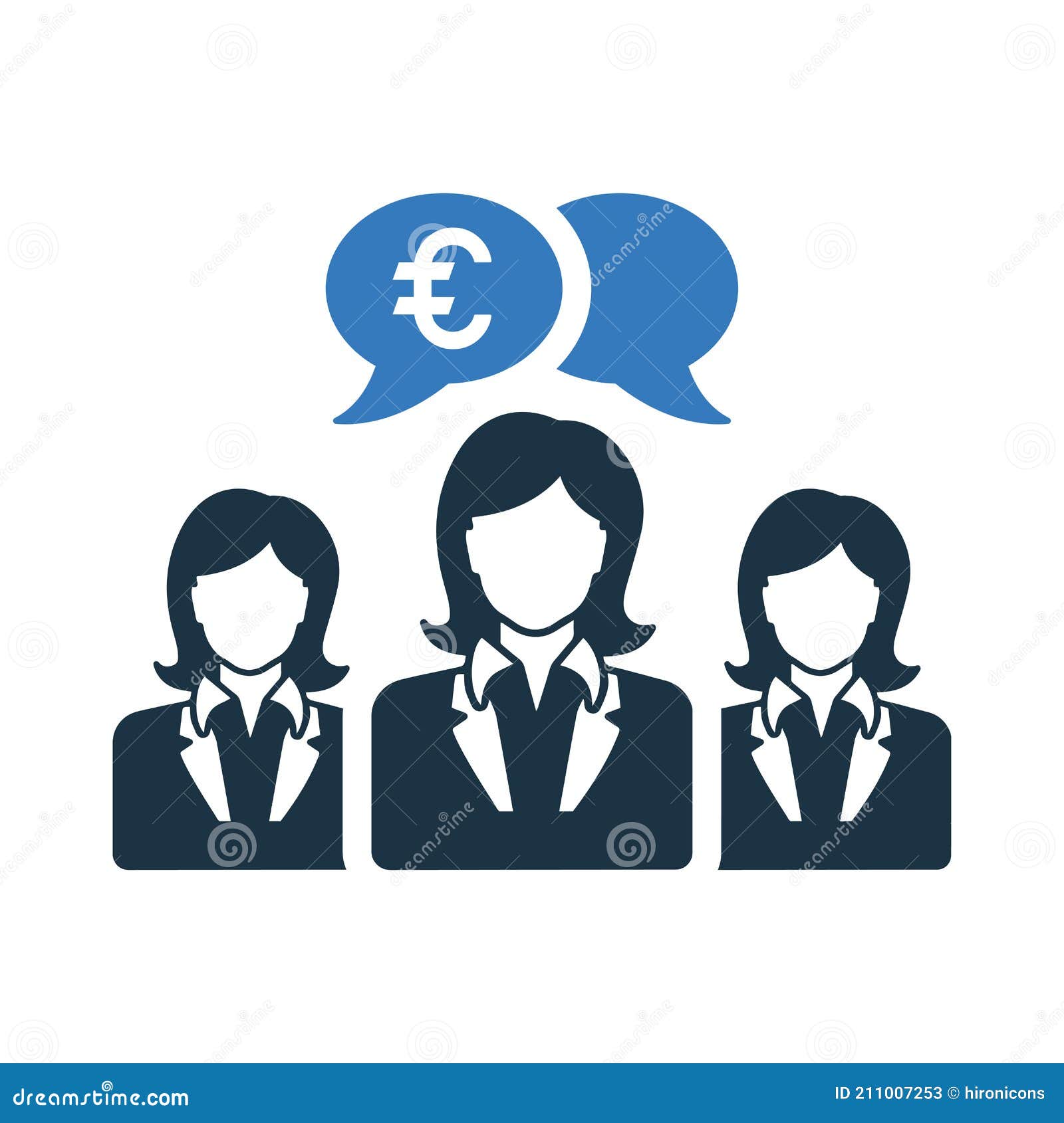Euro Thinking Users Icon. Editable Vector Isolated on a White ...