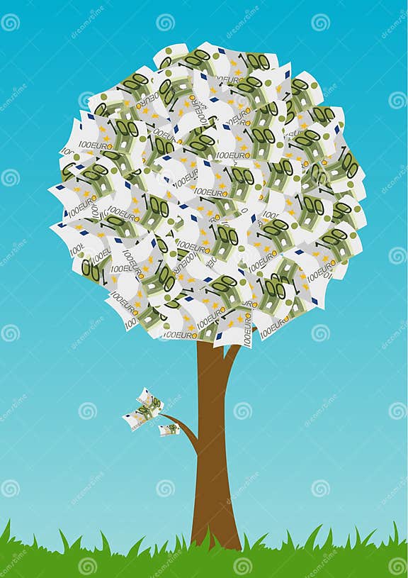 Euro tree stock vector. Illustration of nature, paper - 15589700