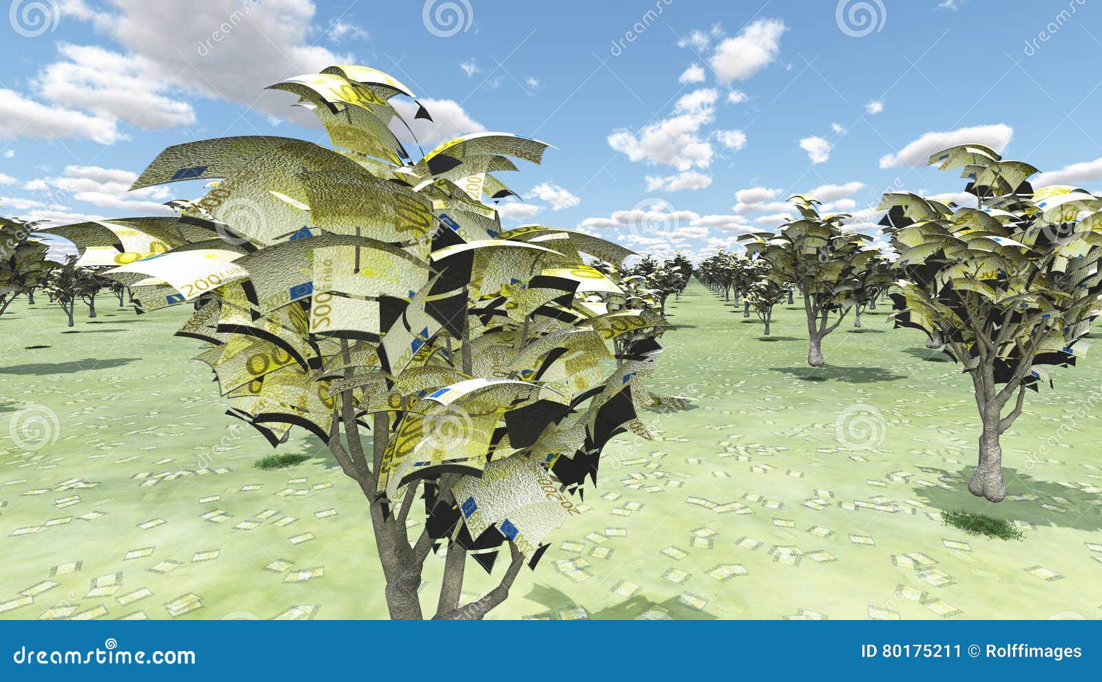 Euro Trees stock illustration. Illustration of exchange - 80175211
