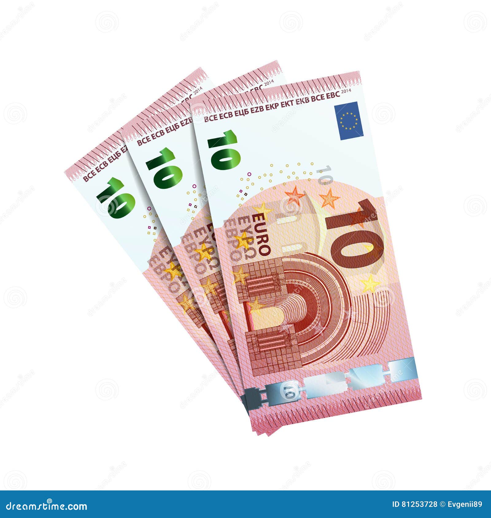 Euro Trinta No Pacote De Cédulas No Branco Foto de Stock - Imagem de ...
