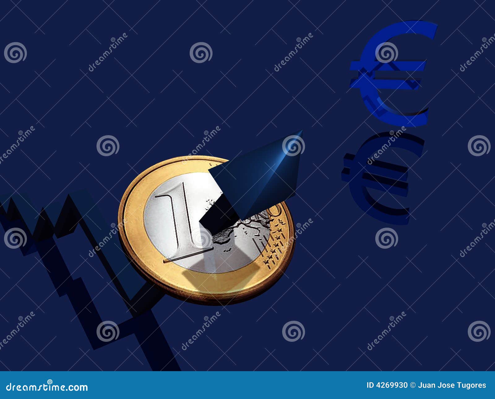 Euro is Up stock illustration. Illustration of euro, digital - 4269930
