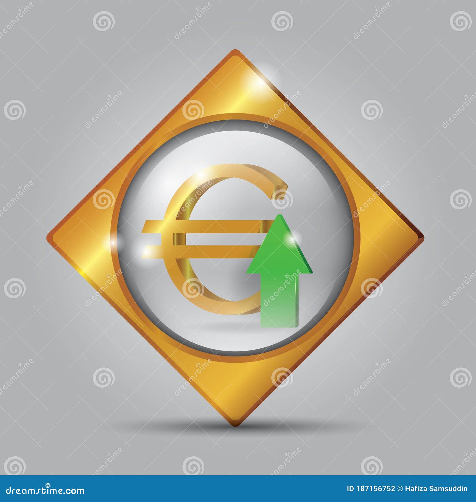 Euro with Up Arrow Button. Vector Illustration Decorative Design Stock ...