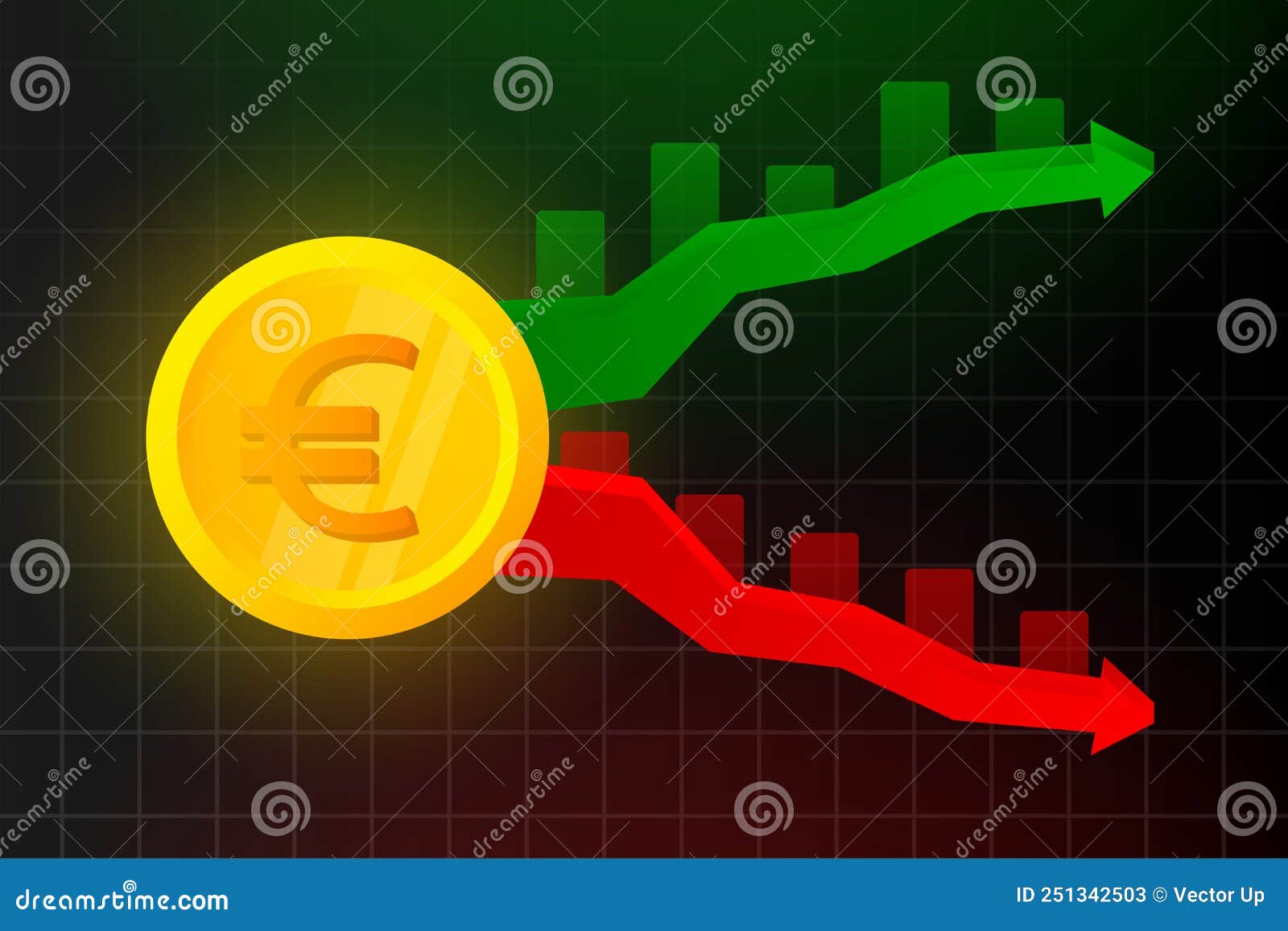 Euro Up and Down, Stock Online Trading. Technical Analysis Candlestick ...