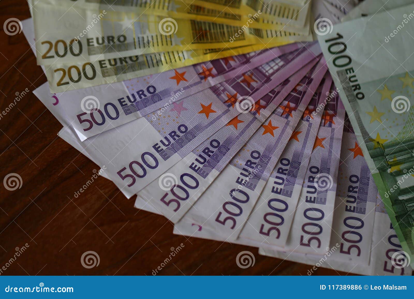Euro / Various Banknotes Lie on the Table Stock Photo - Image of note ...